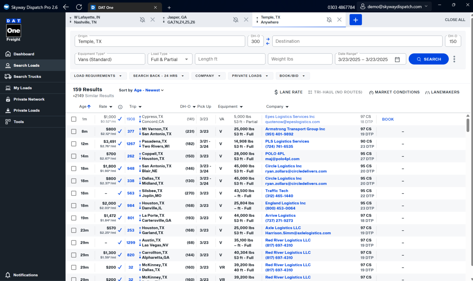 Load Board - DAT - Skyway Dispatch